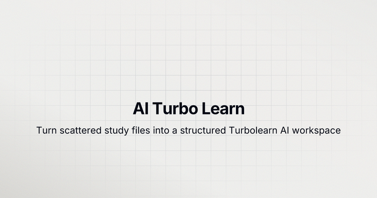 Turbolearn AI Workspace for Faster Study